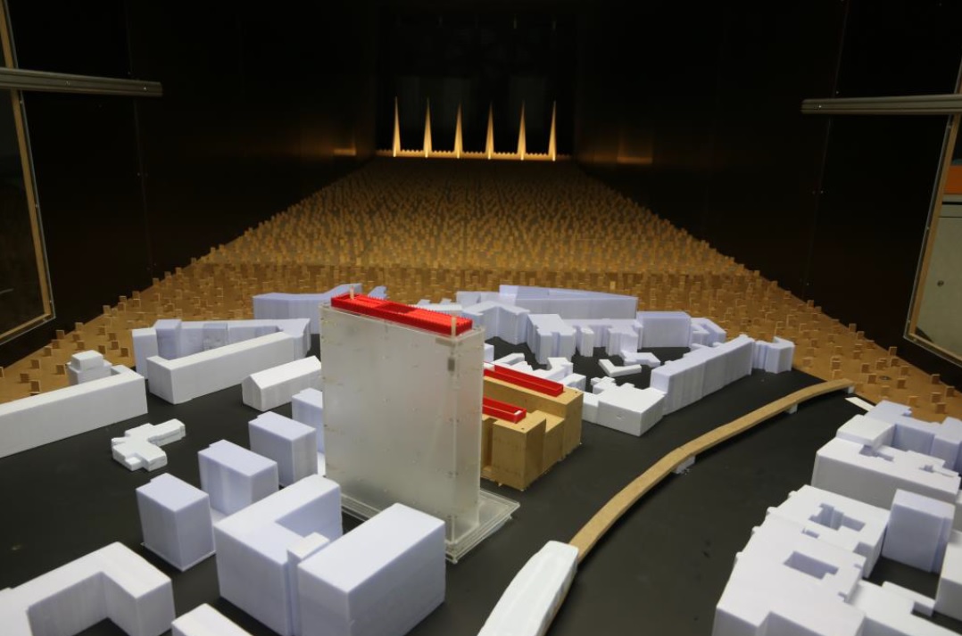 M50 in the Wind Tunnel - High-rise buildings are visible from afar ...